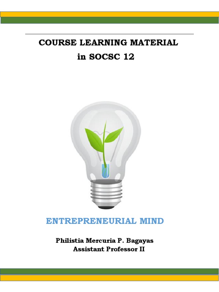 Entrep Mind Module 1 | Download Free PDF | Entrepreneurship | Mindset