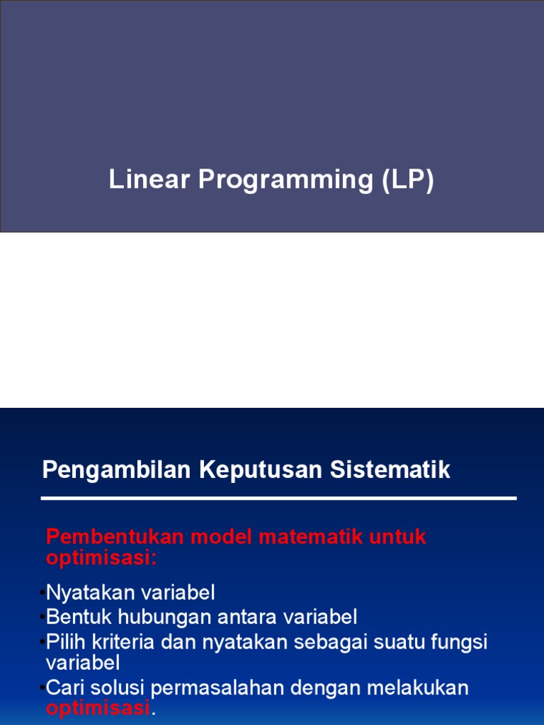 Linear Programming | PDF
