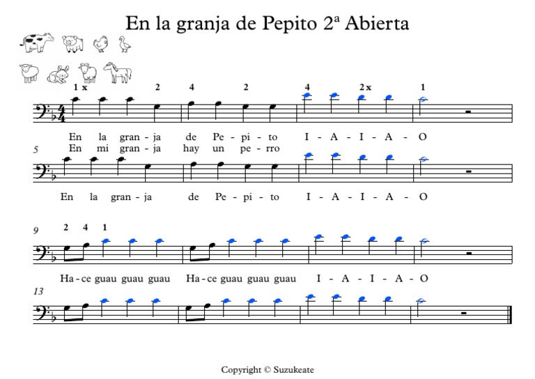 En la granja de Pepito 2ª abierta - Partitura completa | PDF