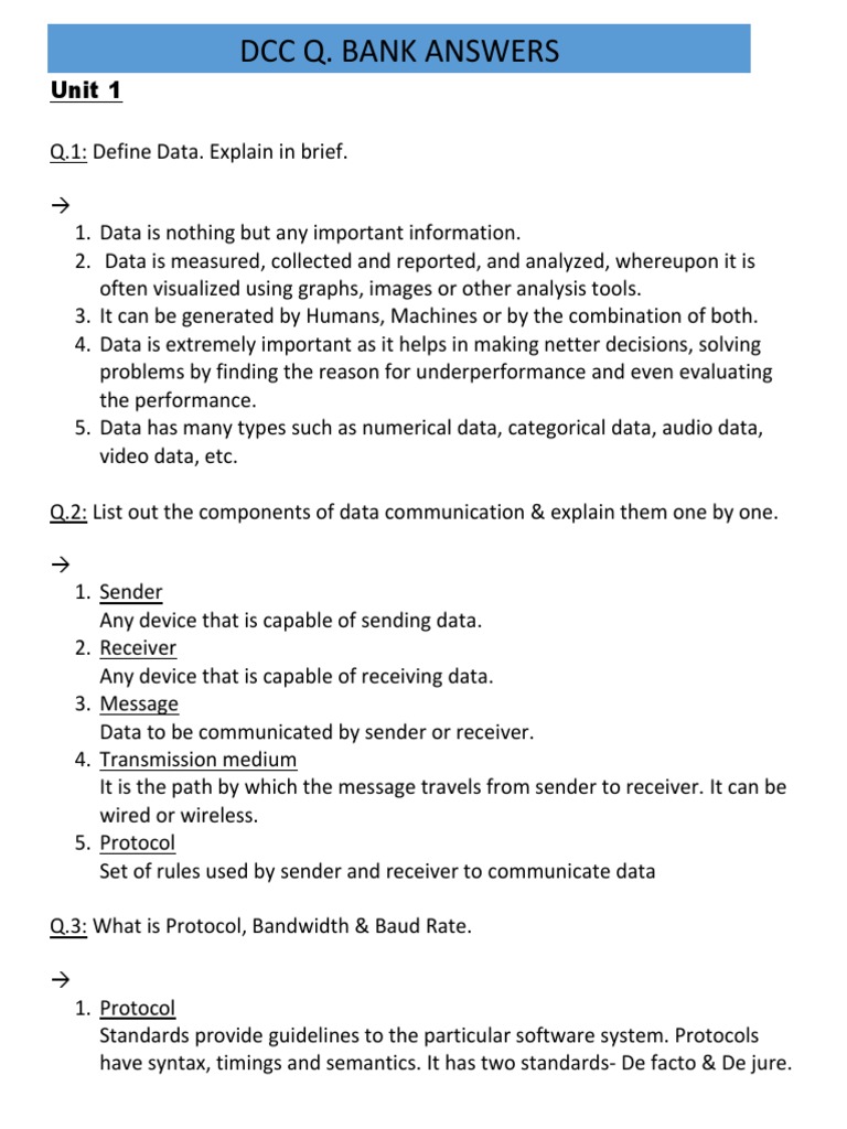 Unsolved DCC QB | PDF | Computer Network | Peer To Peer