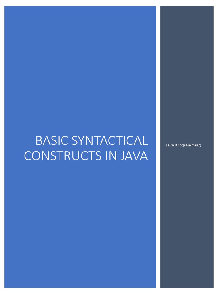 Basic Syntactical Constructs in Java | PDF | Java Virtual Machine ... Basic Syntactical Constructs in Java | PDF | Java Virtual Machine ...