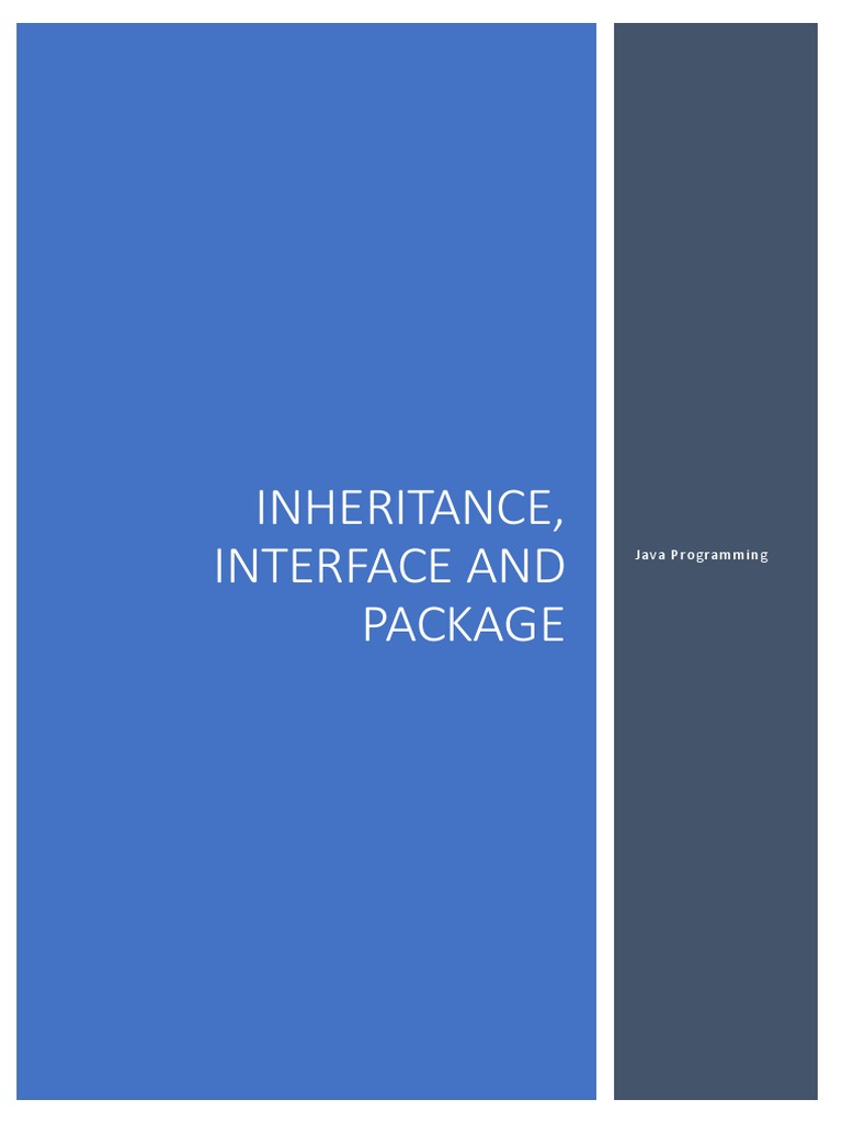 Inheritance, Interface and Package | PDF | Class (Computer Programming) | Inheritance (Object ...