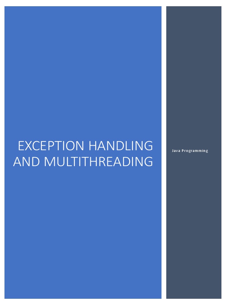 Exception Handling and Multithreading | PDF
