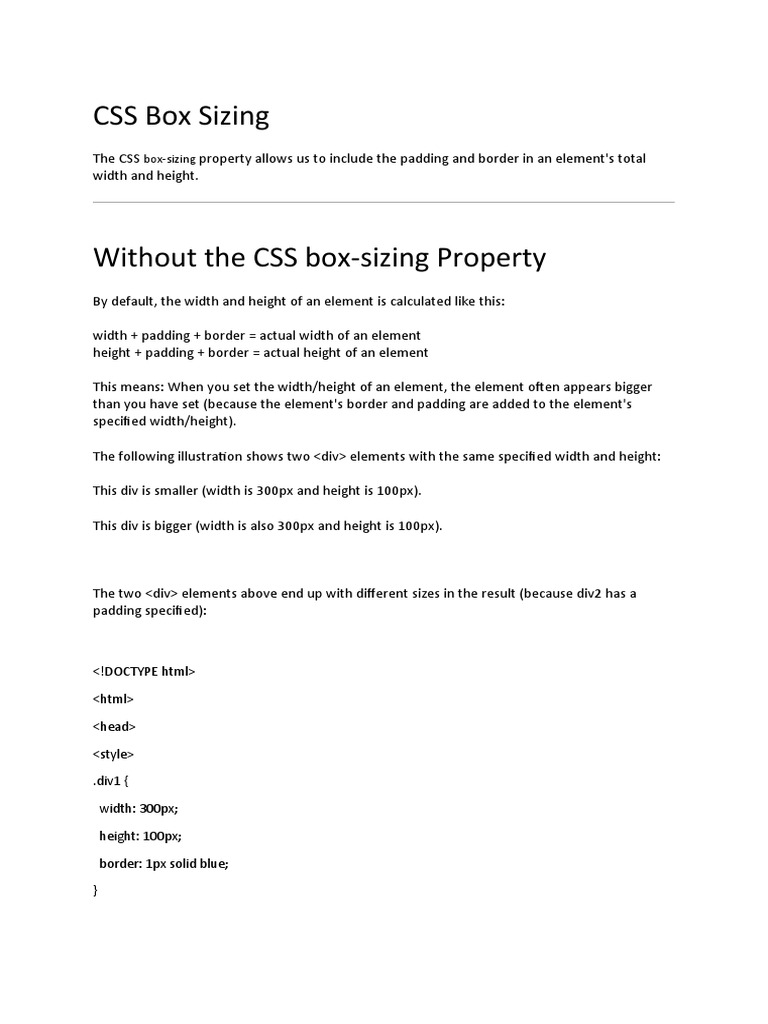 Css Box Sizing Download Free Pdf World Wide Web Internet And Web 