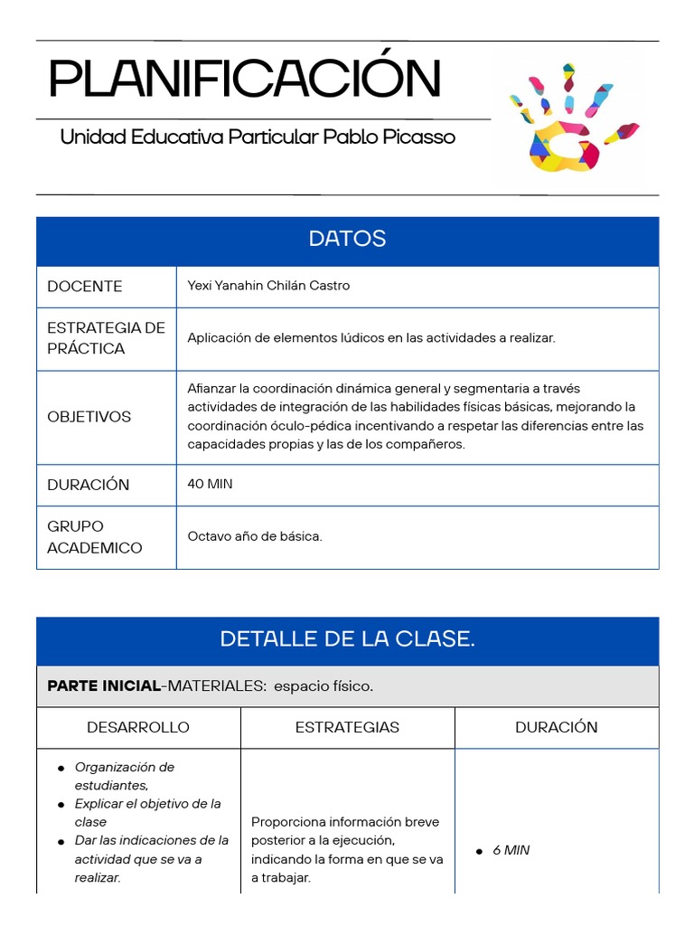 Planificación de Clase Demostrativa. | PDF