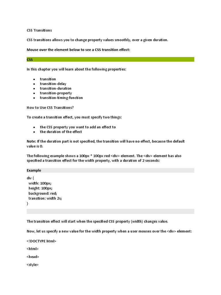 Css Transitions And Animations Download Free Pdf Software Development Computing