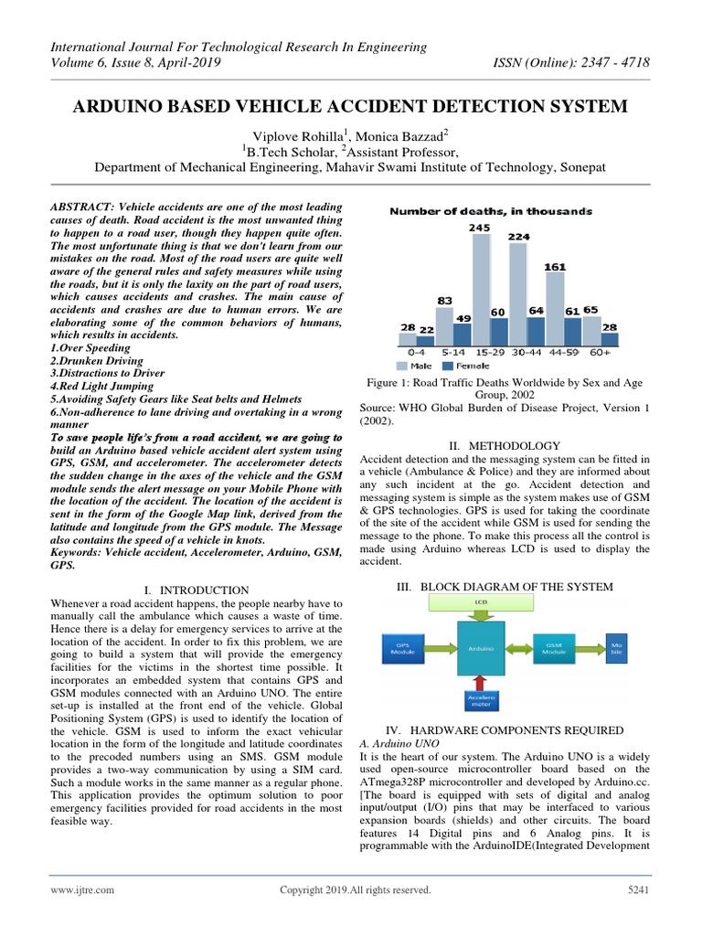 Arduino Based Vehicle Accident Detection System | PDF | Electronics ...