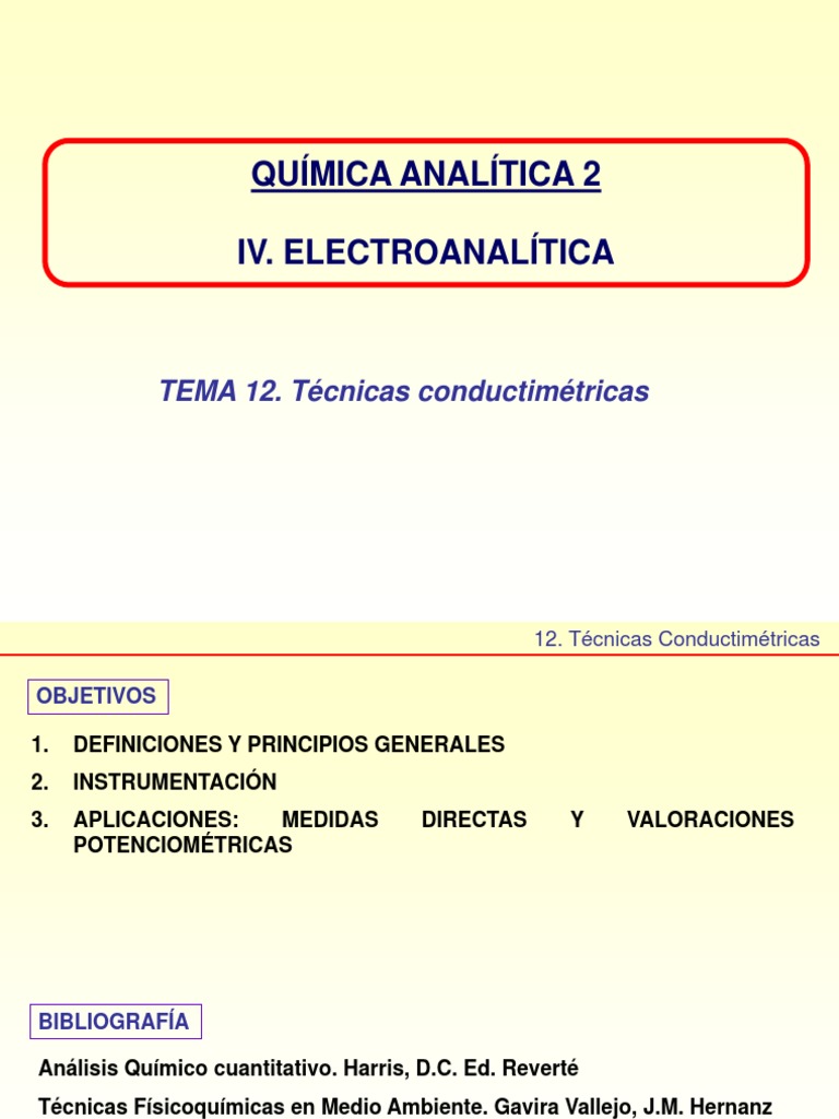 Conductimetría: Principios y Aplicaciones | PDF | Ácido | Química analítica