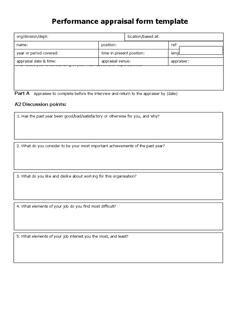 Performance Appraisal Form | Download Free PDF | Leadership | Creativity