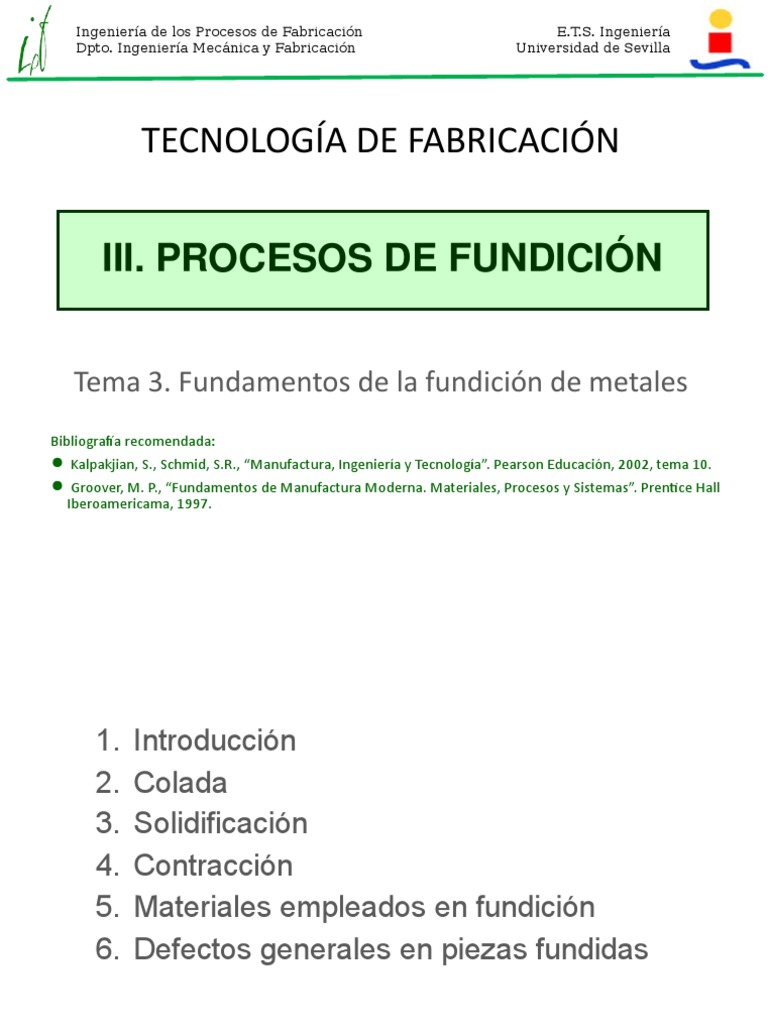Procesos de Fundicion | PDF | Fundición (metalurgia) | Hierro fundido