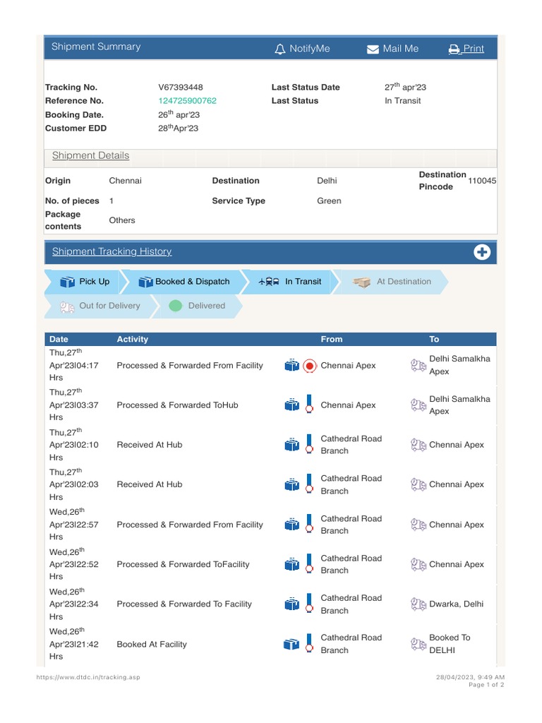 DTDC | PDF | Freight Transport | Written Communication