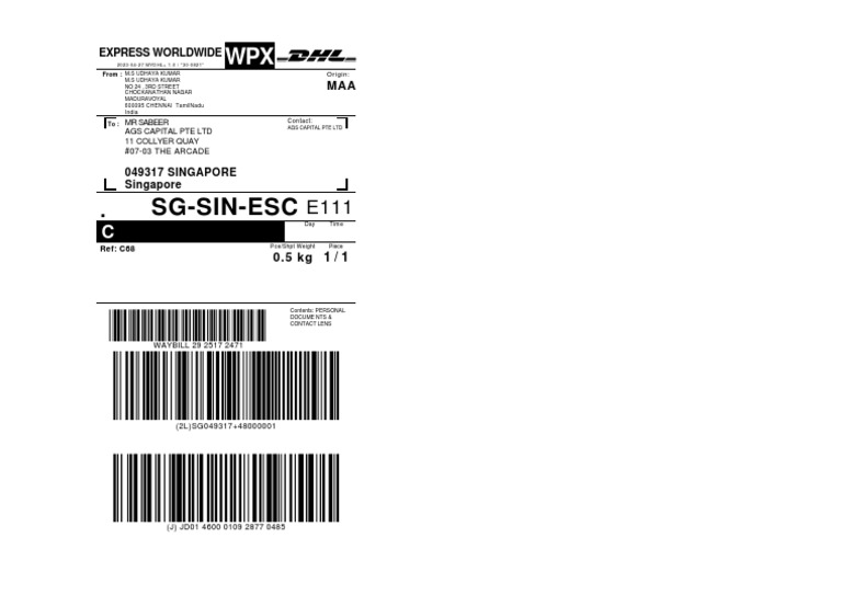 Sg-Sin-Esc: Express Worldwide | PDF