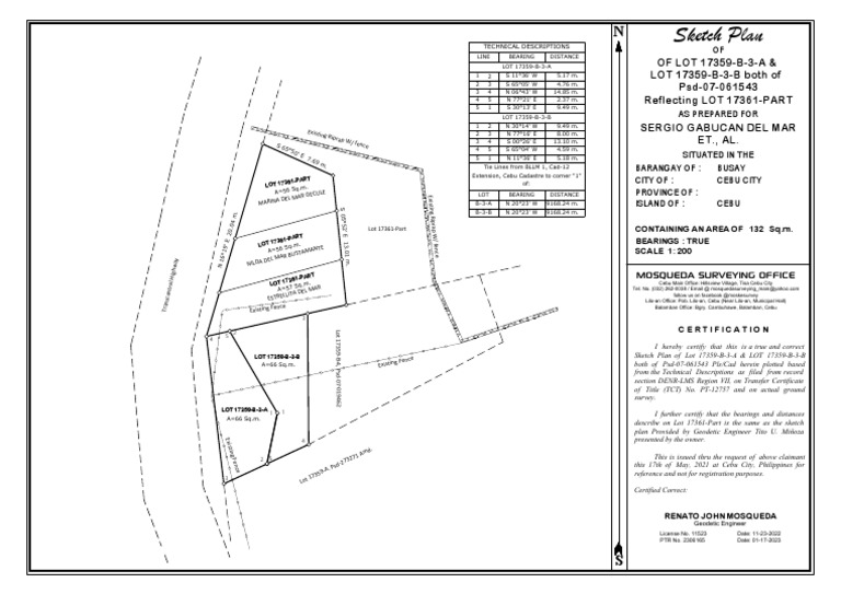 Sketch Plan: OF LOT 17359-B-3-A & LOT 17359-B-3-B Both of Psd-07-061543 ...