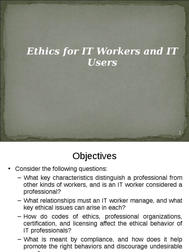 5 Ethics For IT Workers and IT Users | PDF | Regulatory Compliance | Audit