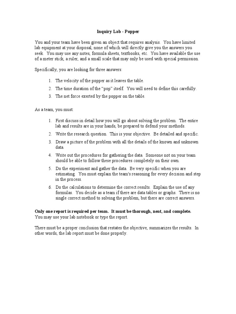 Popper Lab | PDF