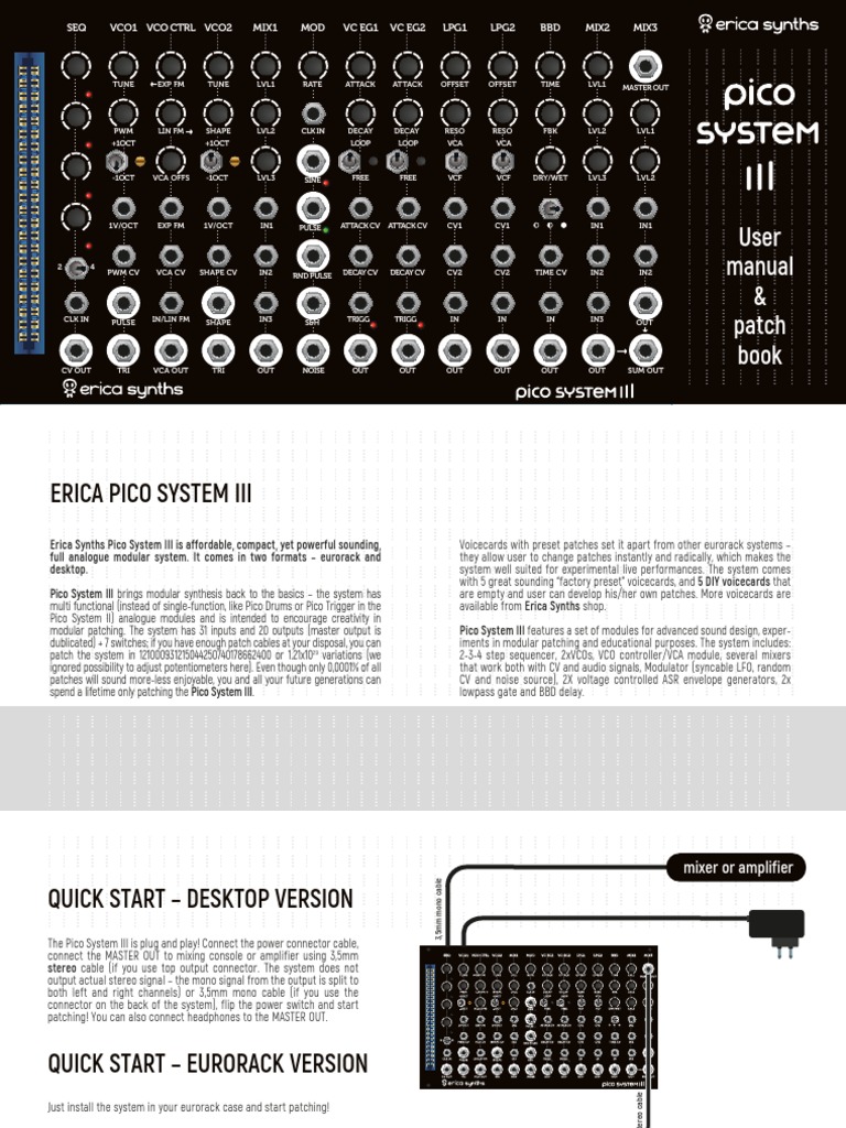 Pico System III User Manual & Guide | PDF | Synthesizer | Frequency ...