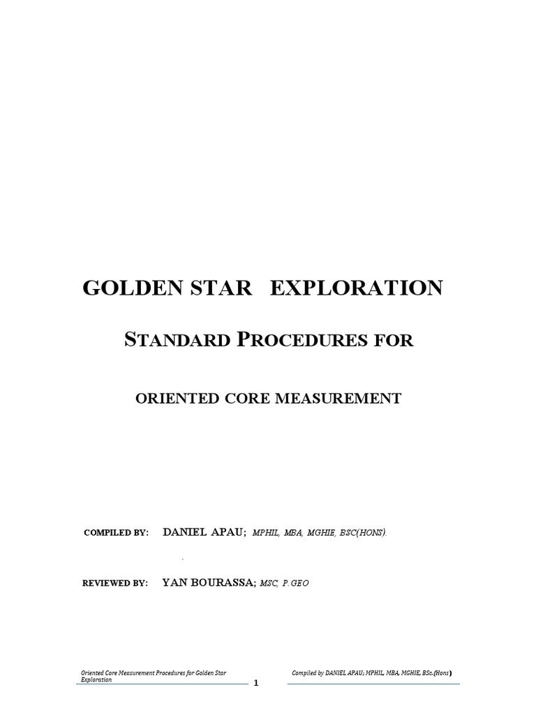 Oriented Core Measuring Procedures | PDF | Structural Geology | Geology