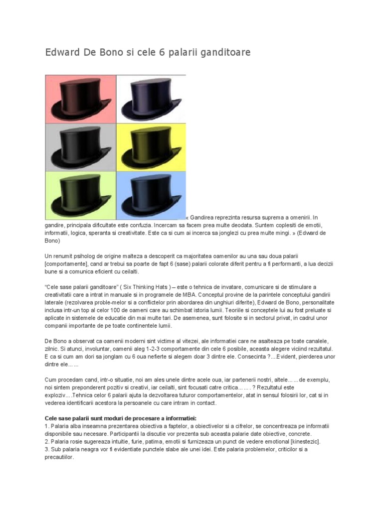Cele 6 Palarii | PDF