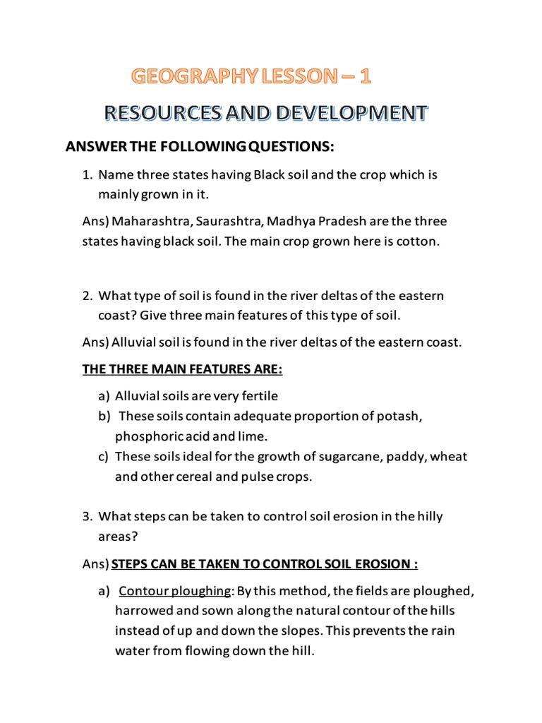 Geography Lesson-1 Notes | PDF | Soil | Agriculture