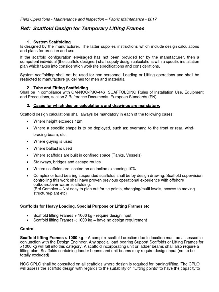 Design Scaffold Instruction REV3 | PDF | Scaffolding
