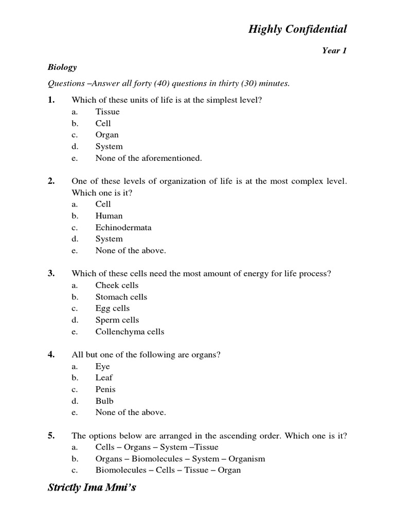 Questions Biology (Ima Mmi's) | PDF | Adenosine Diphosphate | Biology
