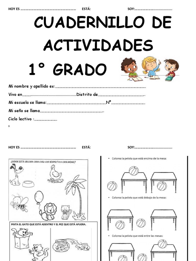 Cuadernillo de Actividades 1° Grado | PDF