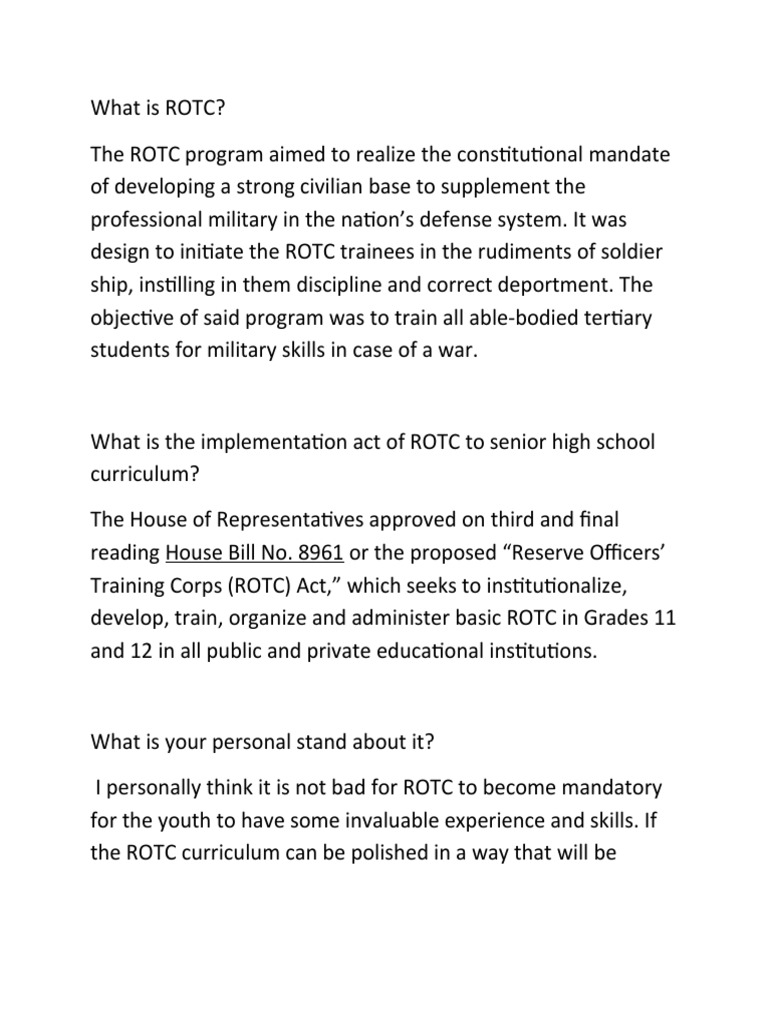 What Is ROTC | PDF