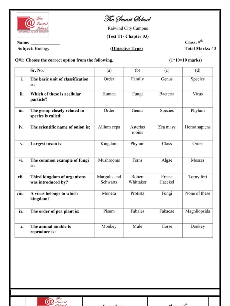 9th Grade Biology Exam Prep | PDF