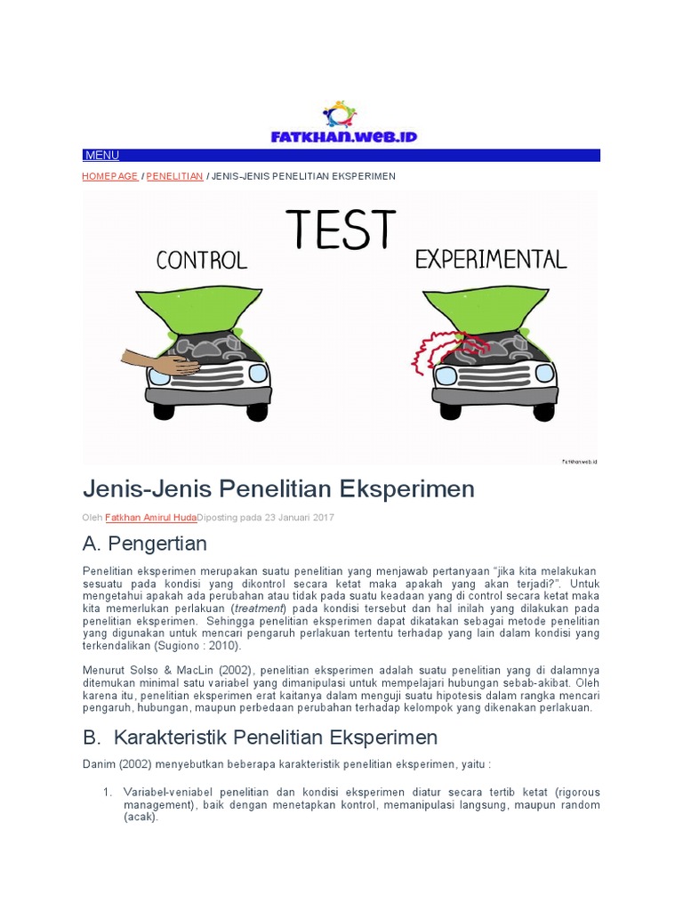 Penelitian Eksperimental | PDF