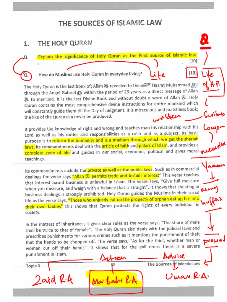 O Level Islamiyat - Importance of Quran | PDF