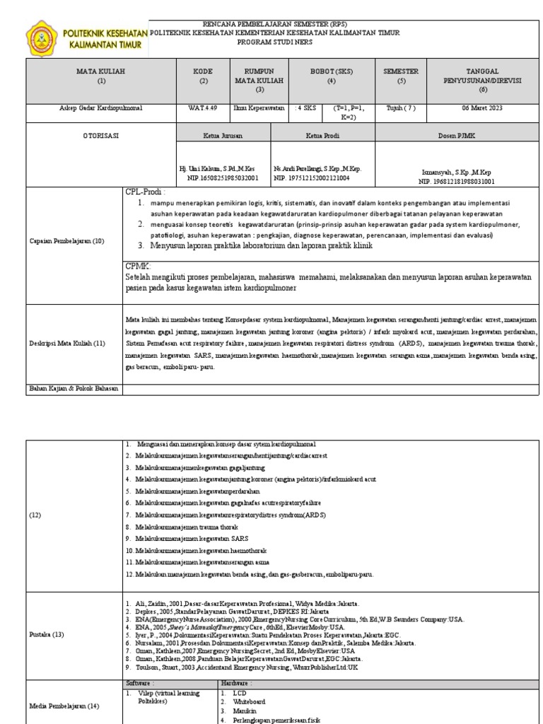 RPS Gadar Kardiopulmonal - ALJEN - SAMARINDA - 2023 | PDF