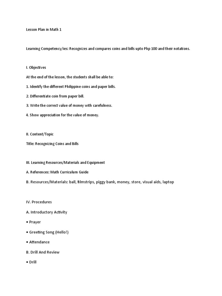 EXIT DEMO Math DLP | PDF | Money