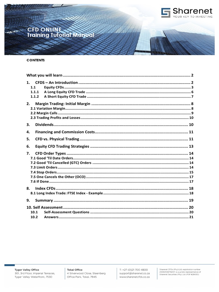 CFDs Online Trading Manual | PDF