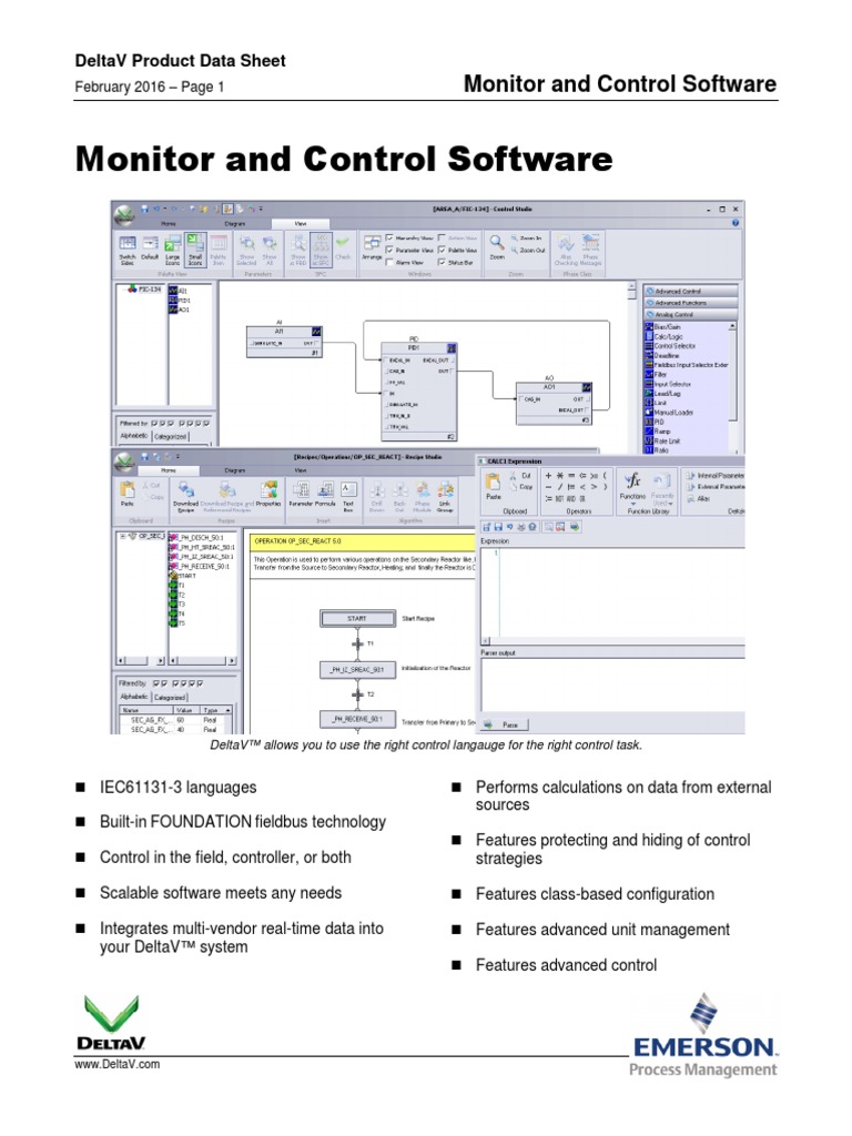 Product Data Sheet Monitor Control Software Deltav En 57448 Download Free Pdf Input Output