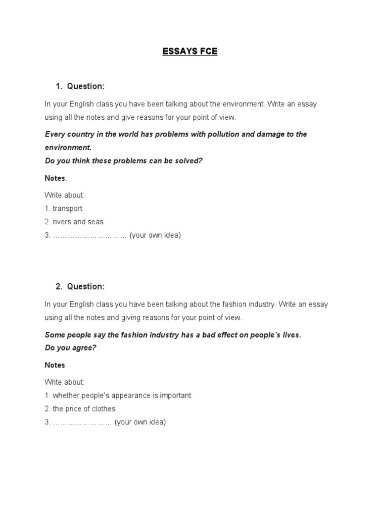 Essays Fce | PDF