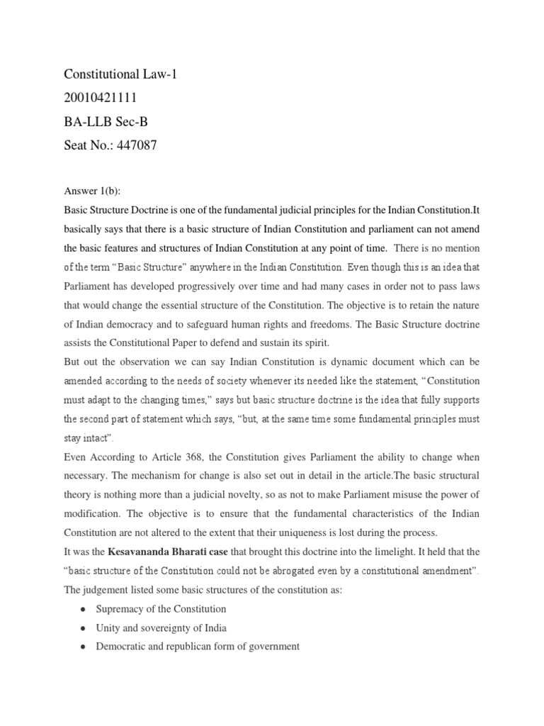 Constitutional Law-1 | PDF | Constitution | Public Law