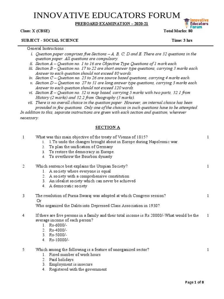 10 SST QP Set 2 | PDF | Globalization | Democracy