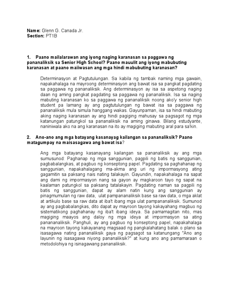 Gawain 3 Rebyu Sa Mga Batayang Kasanayan Sa Pananaliksik | PDF