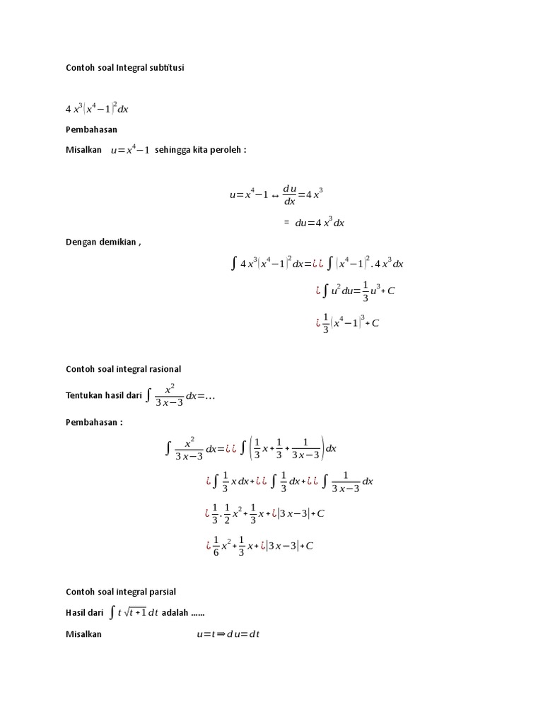 Soal dan Pembahasan Integral | PDF