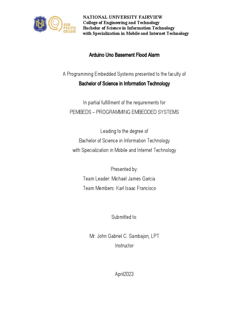 Arduino Uno Basement Flood Alarm | PDF | Arduino | Computing
