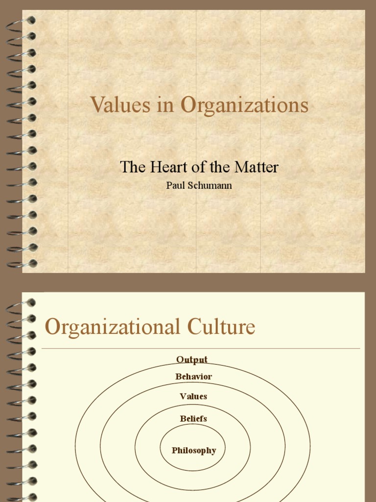 Values in Organizations | PDF