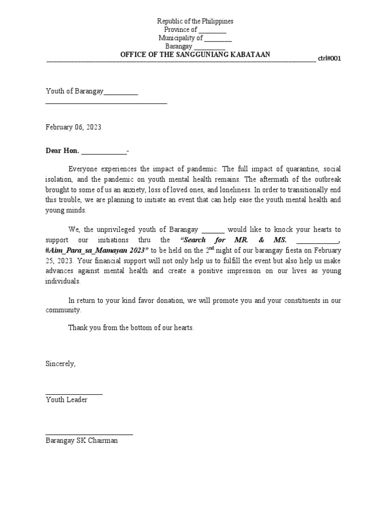 Solicitation Letter - Fiesta | PDF