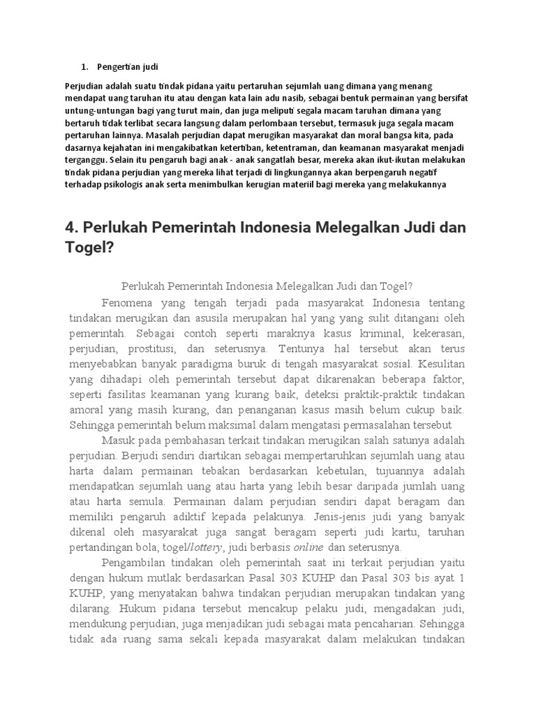 Pengertian Judi | PDF