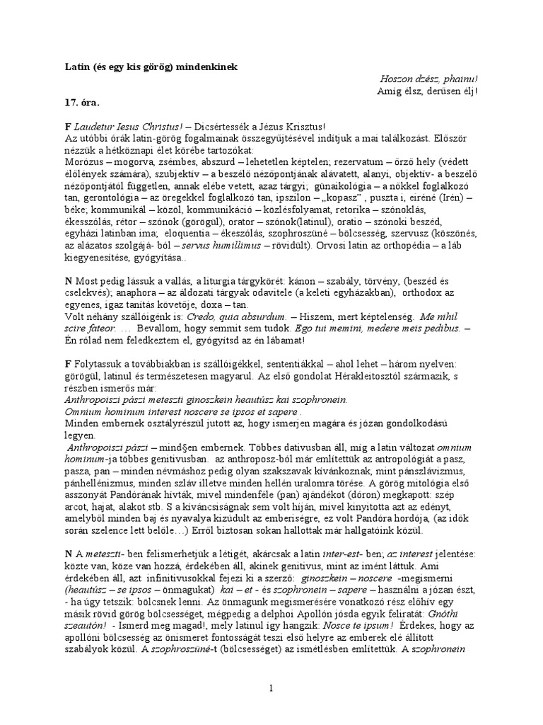 Latin Gorog Mindenkinek17 | PDF