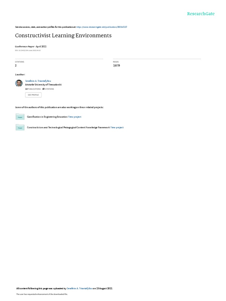 Constructivist Learning Environments | PDF
