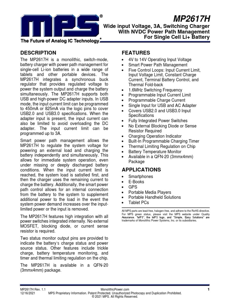 Wide Input Voltage, 3A, Switching Charger With NVDC Power Path ...