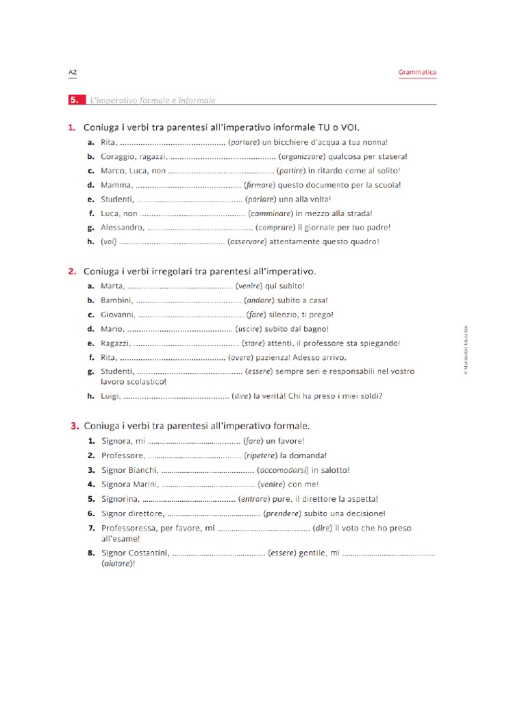 Esercizi Imperativo PDF | PDF
