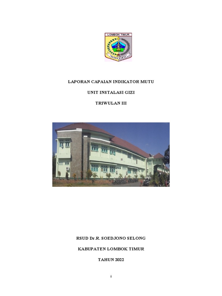 Laporan Capaian Indikator Mutu Unit Instalasi Gizi Triwulan Iii | PDF