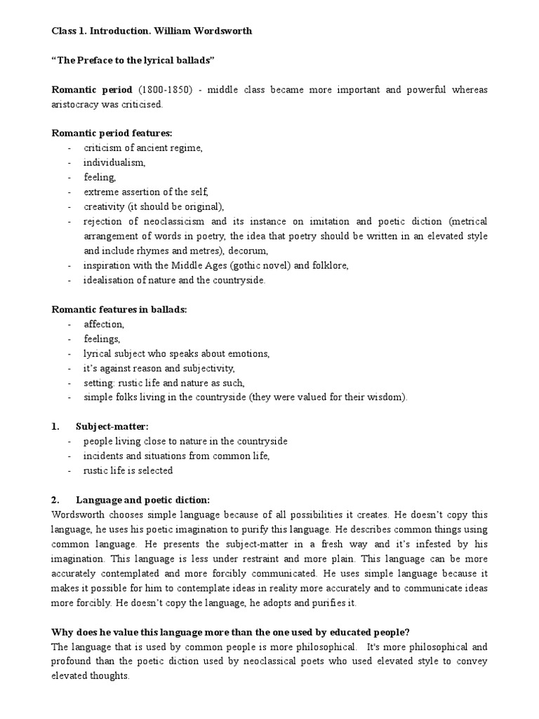 Wordsworth Analysis | PDF
