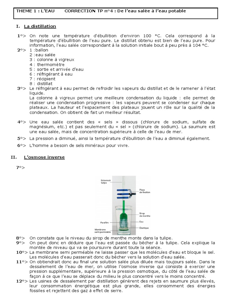 Correction TP Osmose | PDF